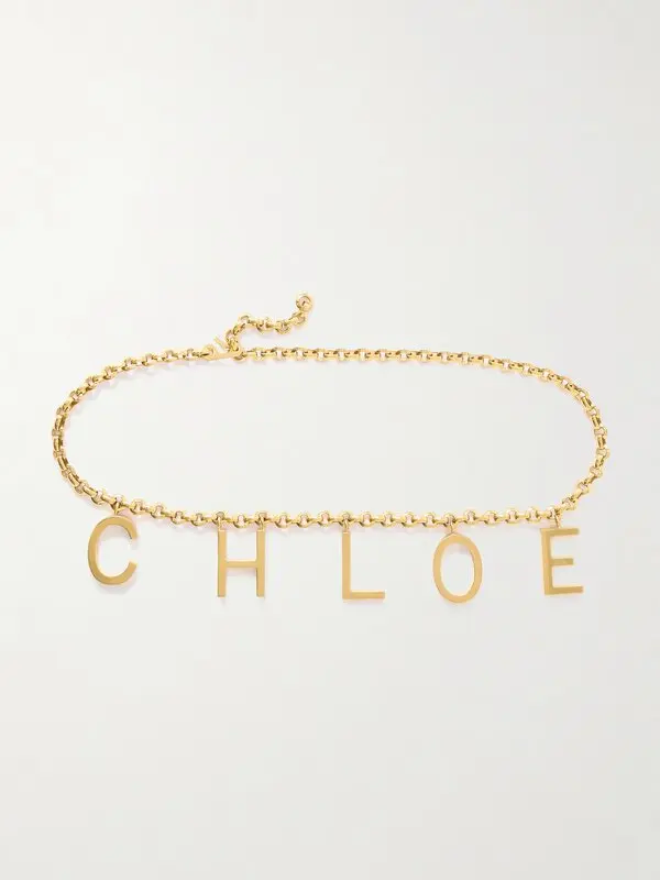 Chloé Embellished -tone Chain Belt - Gold