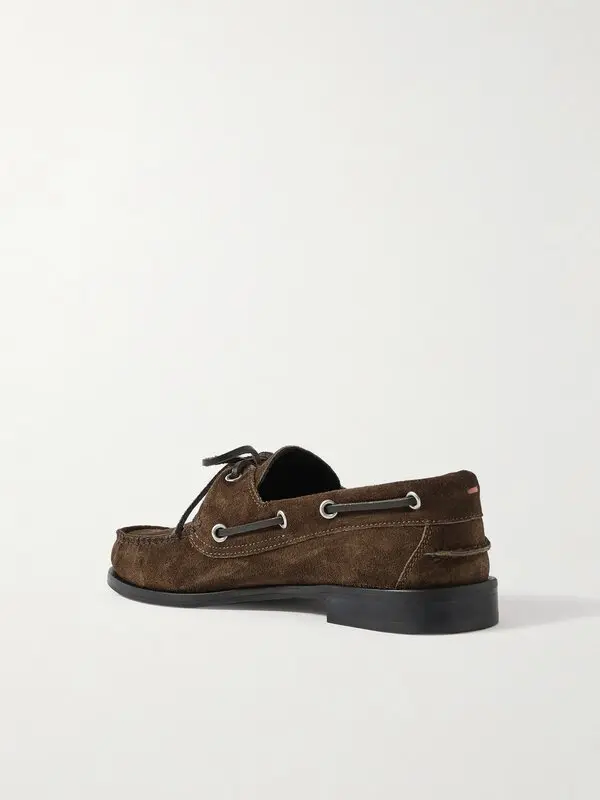 AeydĒ Harris Suede Boat Shoes - Brown