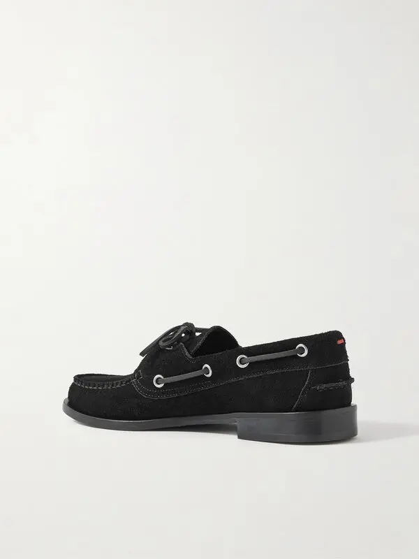 AeydĒ Harris Suede Boat Shoes - Black