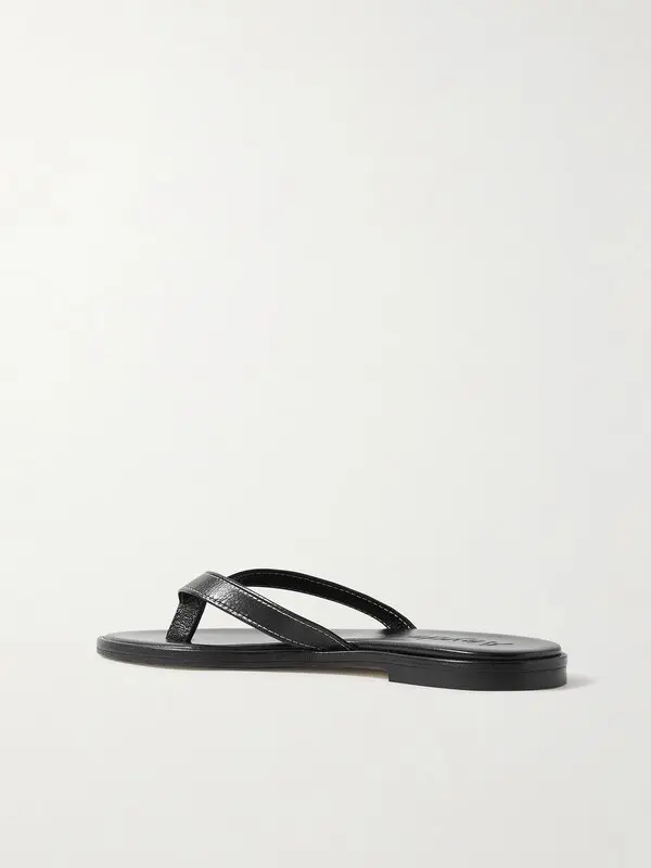 AeydĒ Melody Leather Flip Flops - Black
