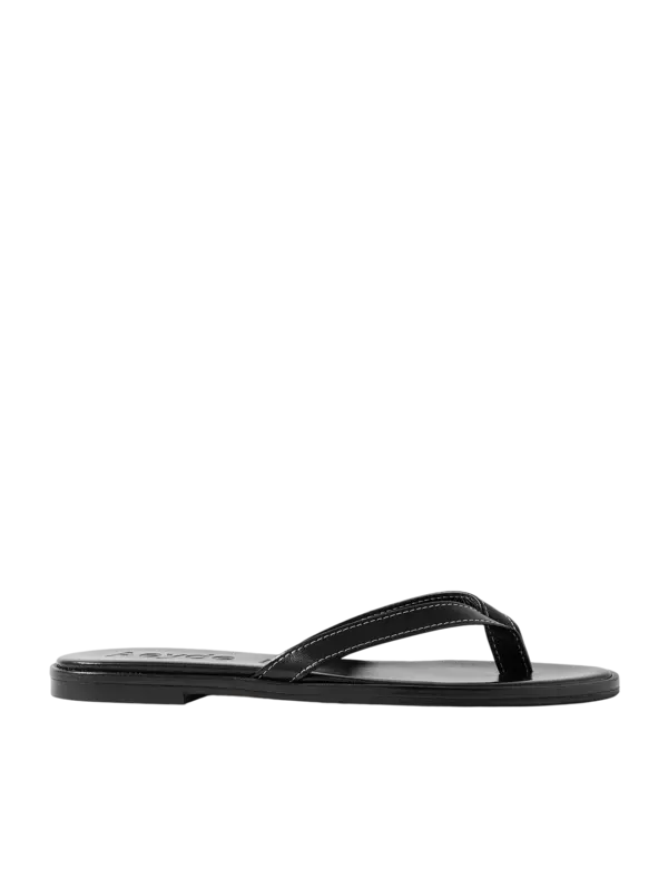 AeydĒ Melody Leather Flip Flops - Black