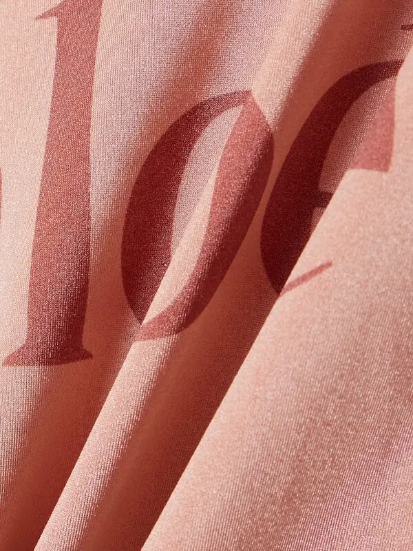 Chloé Tie-detailed Printed Swimsuit - Pink
