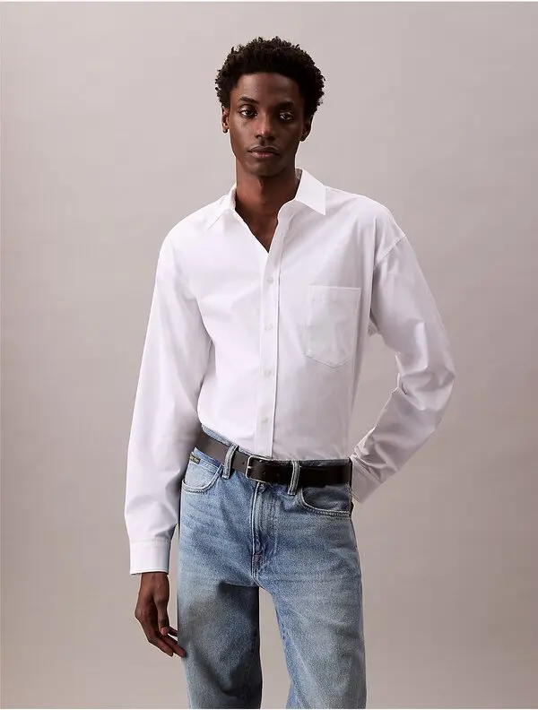 Calvin Klein Oversized Cotton Poplin Button-down - Brilliant White