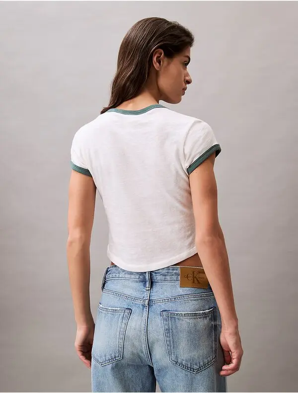 Calvin Klein Cotton Cashmere Baby Tee - Light Stone