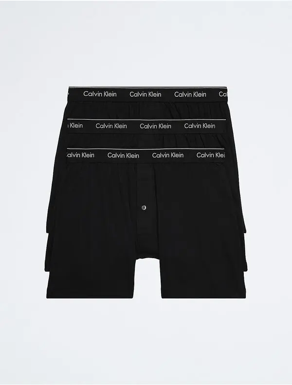 Calvin Klein Cotton Classics 3-pack Knit Boxer - 3 Black