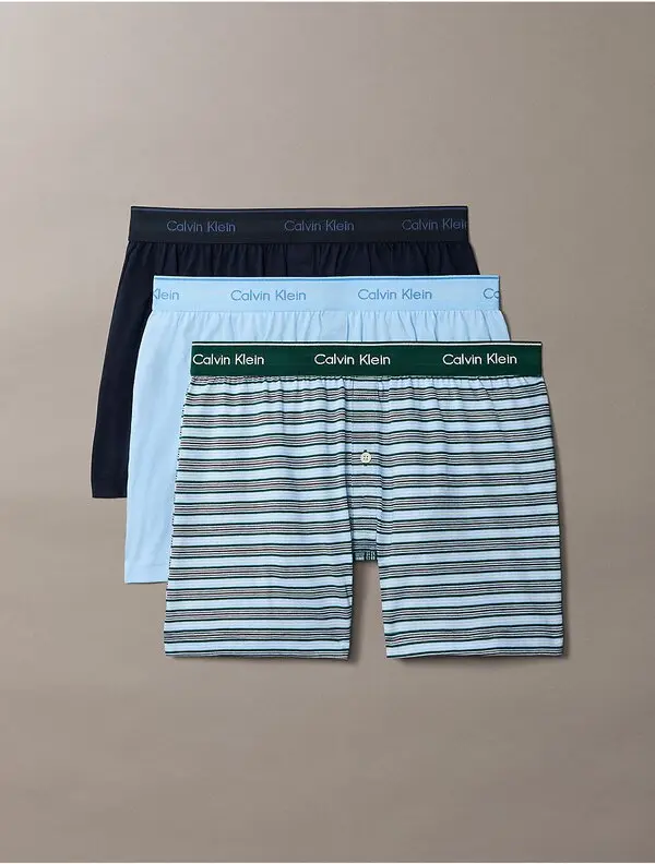 Calvin Klein Cotton Classics 3-pack Knit Boxer - Hydrangea Blue Multi