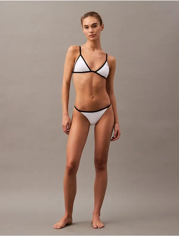 Calvin Klein Monogram Slim Bikini Bottom - Classic White