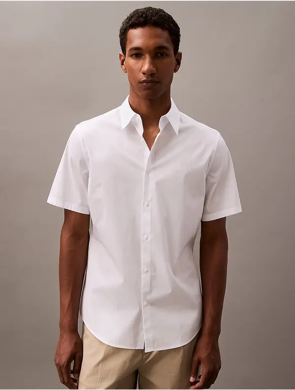 Calvin Klein Cotton Stretch Slim Button-down Shirt - Bright White