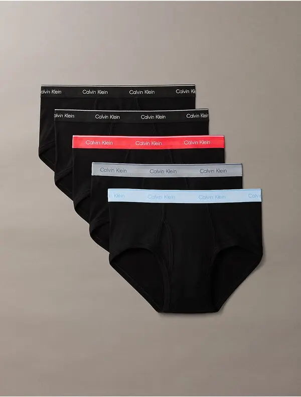 Calvin Klein Cotton Classics 5-pack Brief - Black Bodies W/ Black/misty Grey/punch Pink/breezy Blue/black W Bs