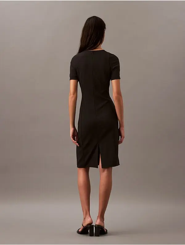 Calvin Klein Compact Stretch Crepe Shift Dress In Black Beauty - 50% Off |  Editorialist