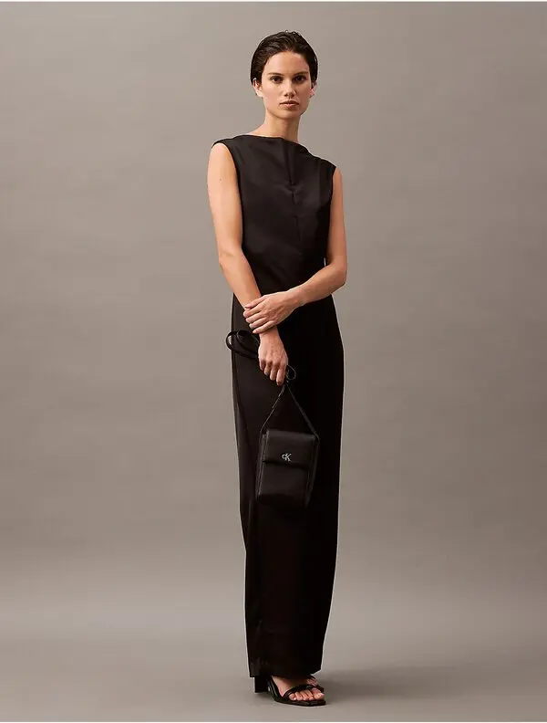 Calvin Klein Satin Jumpsuit - Black Beauty