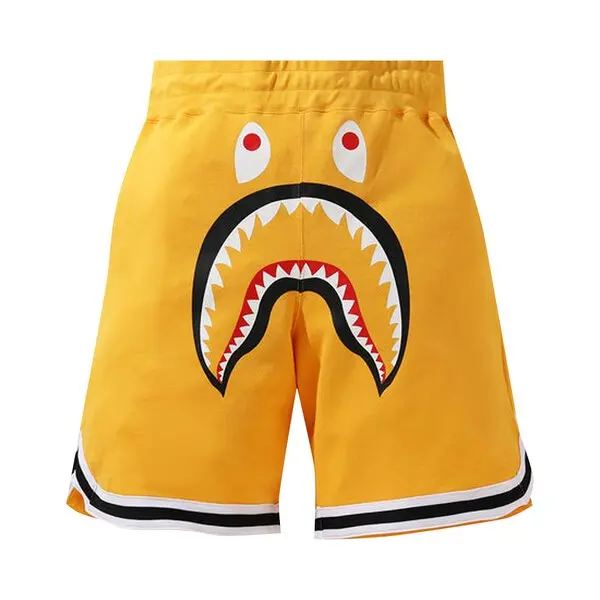A BATHING APE Shark Basketball Sweat Shorts - Yellow