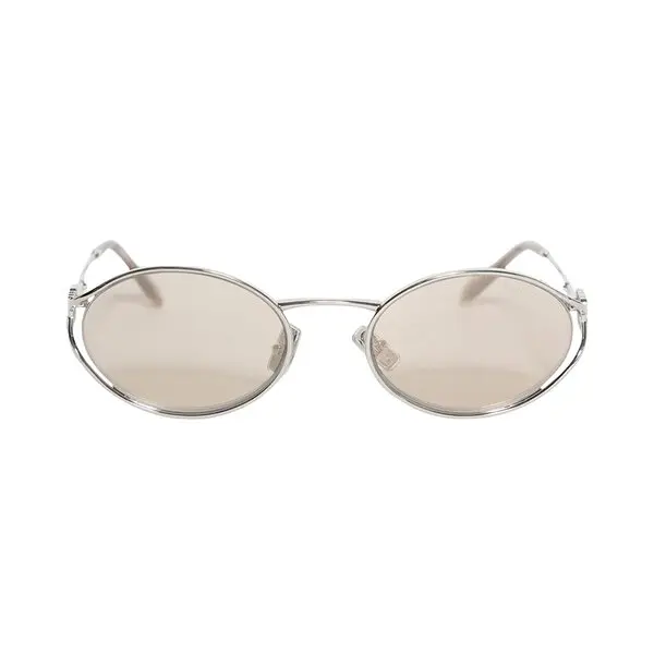 Miu Miu Logo Oval Sunglasses - Brown