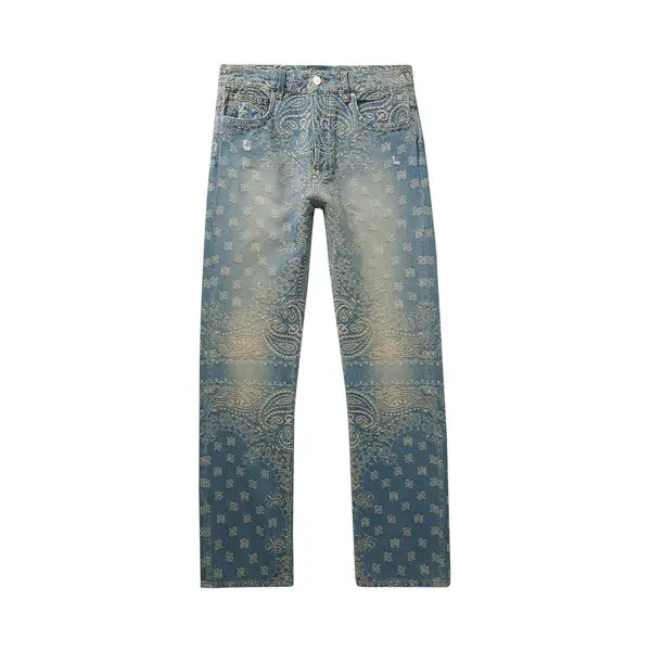 Amiri Bandana Jacquard Straight Jean