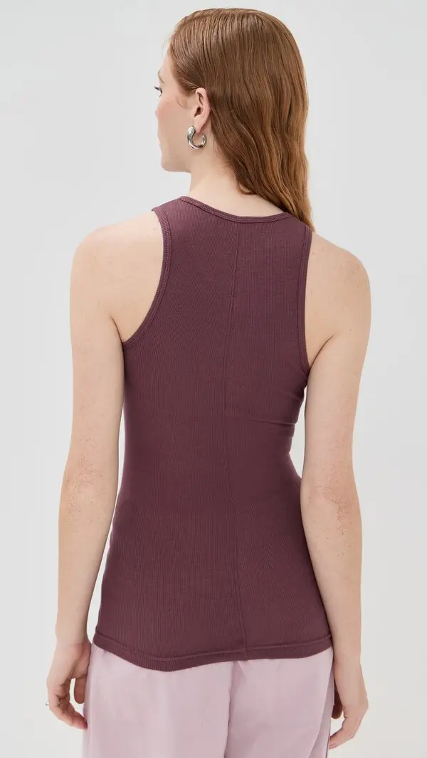 Tibi Circular Fine Rib Tank - Cinnamon
