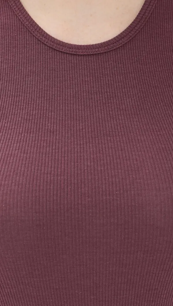 Tibi Circular Fine Rib Tank - Cinnamon