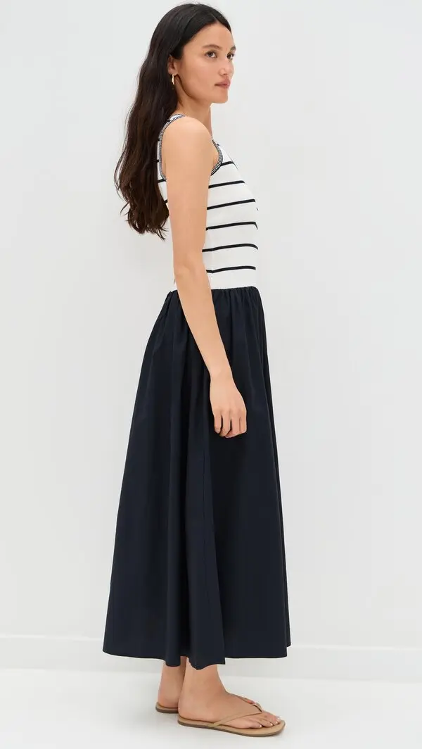 navy blue dress for baby girl Moon river motif dress