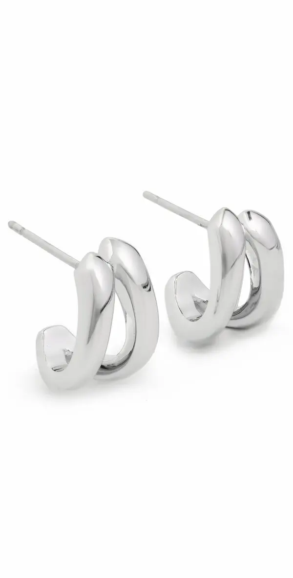 LUV AJ Layla Split Hoop Earrings - Silver