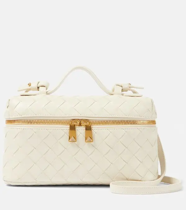 Bottega Veneta Intrecciato Leather Vanity Bag - White