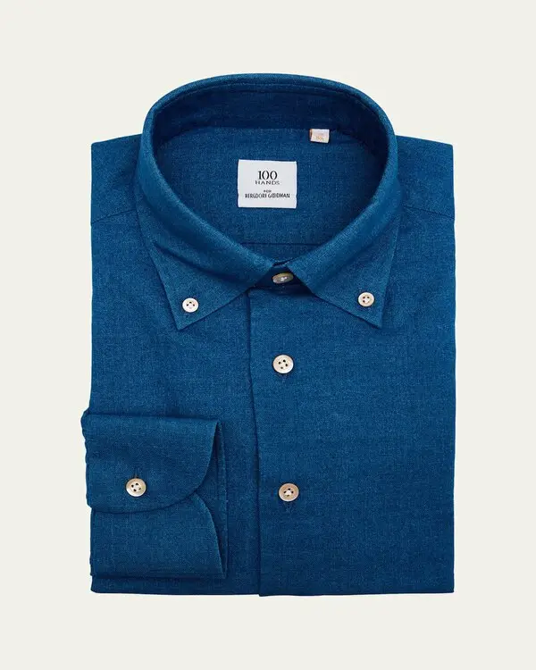 100HANDS Japanese Button-collar Sport Shirt - Denim