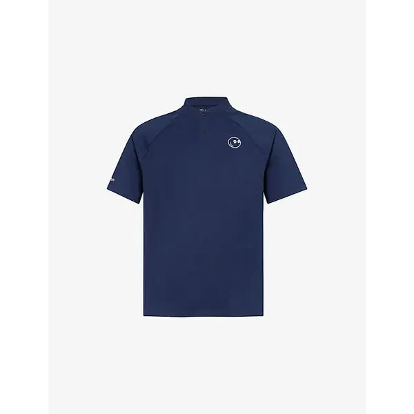 MALBON Blade Round-collar Stretch-woven T-shirt - Navy