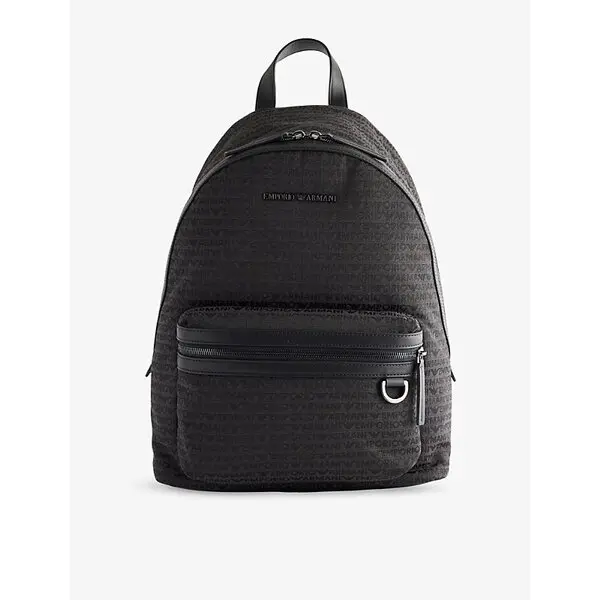 Emporio Armani Jacquard Cotton-blend Backpack - Bristol Black