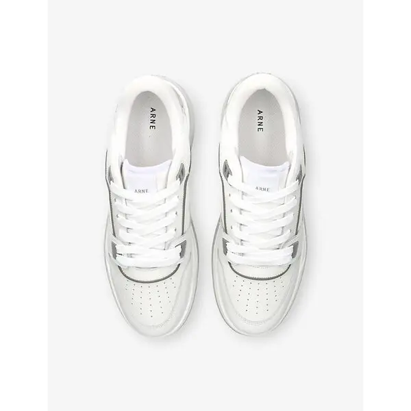 ARNE Leather And Mesh Low-top Trainers - White/oth