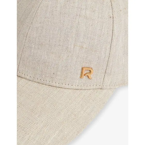 REISS Linen Baseball Cap With Logo