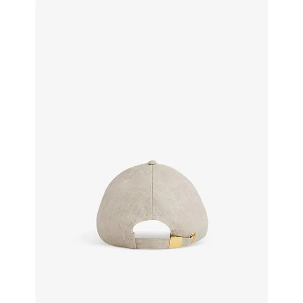 REISS Linen Baseball Cap With Logo