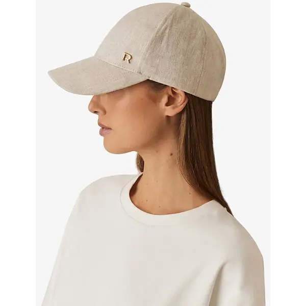 REISS Linen Baseball Cap With Logo