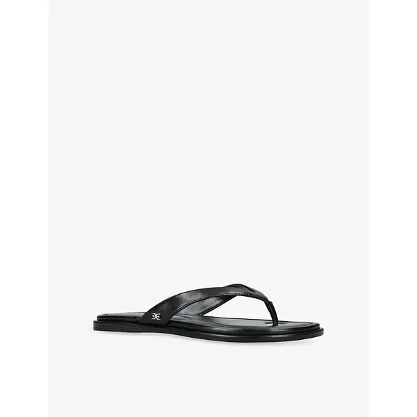 Sam Edelman Remi Faux-leather Flat Sandals - Black