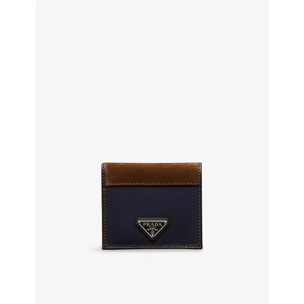 Prada Re Nylon And Leather Wallet - Blue