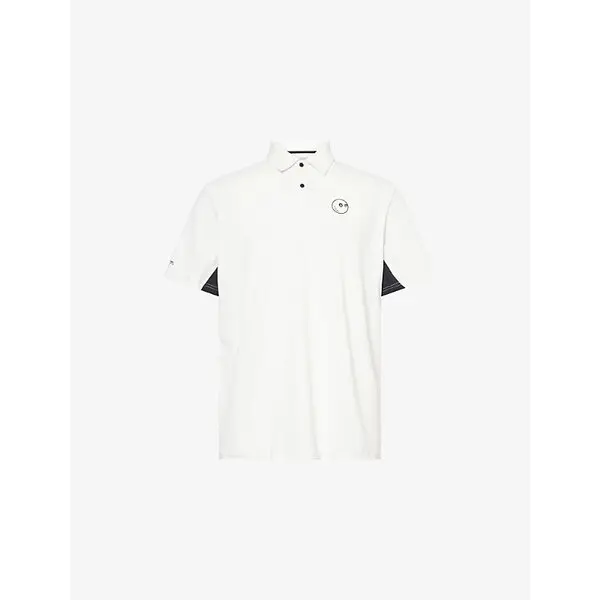 MALBON Piqué Logo-print Stretch-woven Polo Shirt&nbsp - White/black