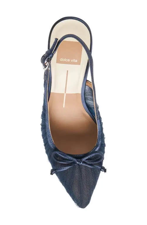 Dolce Vita Slingback Pointed Toe Pumps - Navy Tulle