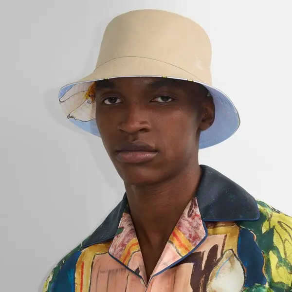Burberry Reversible Highgrove Cotton Bucket Hat - Nutmeg