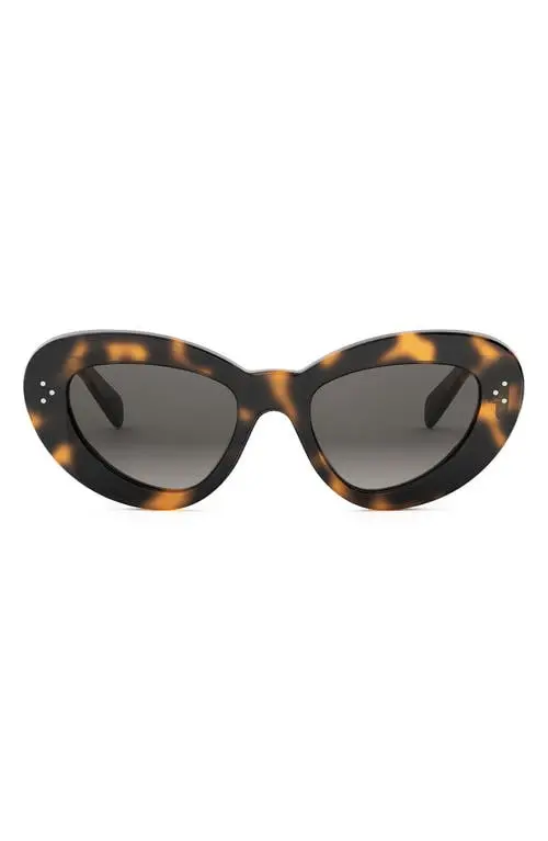 Celine Bold 3 Dots Cat Eye Sunglasses - Dark Havana / Gradient Brown