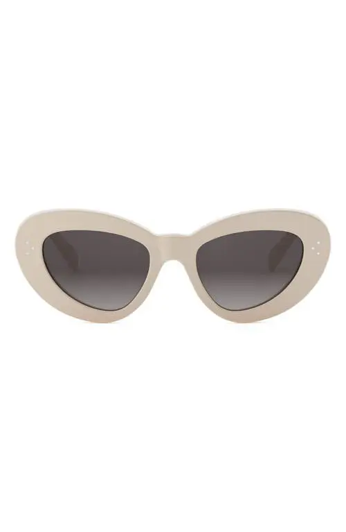 Celine Bold 3 Dots Cat Eye Sunglasses - Ivory / Gradient Brown
