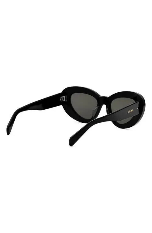 Celine Bold 3 Dots Cat Eye Sunglasses - Shiny Black / Smoke