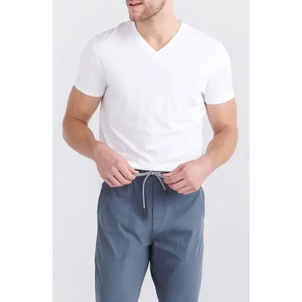 SAXX Droptemp® Cooling Cotton Blend Slim Fit V-neck Undershirt - White