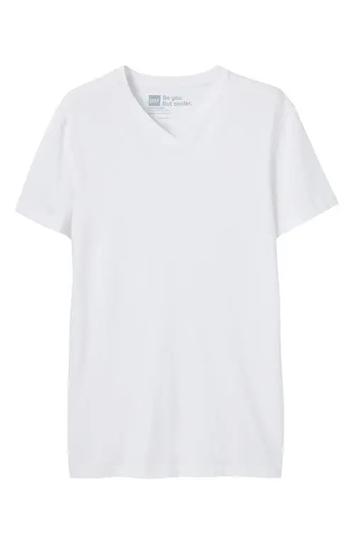 SAXX Droptemp® Cooling Cotton Blend Slim Fit V-neck Undershirt - White