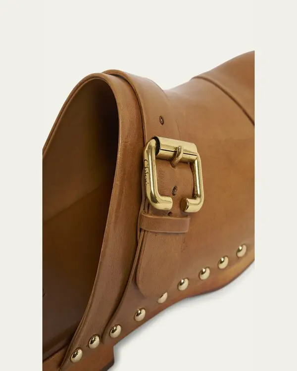Chloé Jeannette Calf Leather Clogs - Ginger Brown