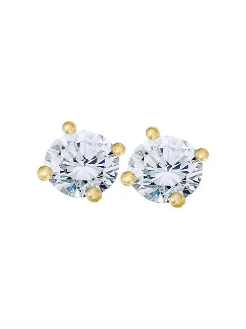 BLISS DIAMOND 14k Gold 2ct Moissanite Stud Earrings - 14k Yellow Gold