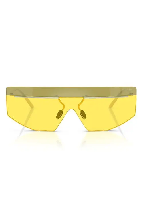 Prada 140mm Shield Sunglasses - Silver/ Yellow Silver