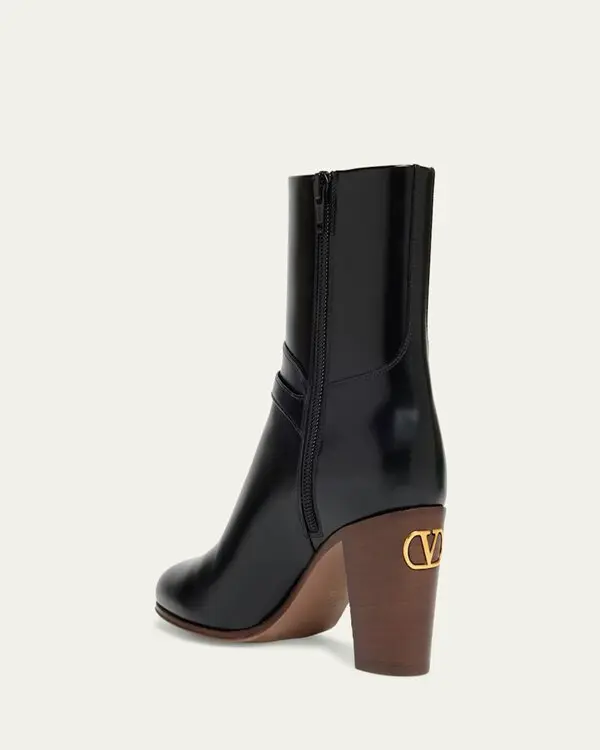 Valentino Garavani Pattie Leather Ankle Boots - Nero