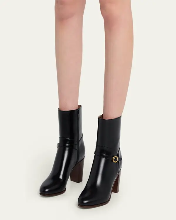 Valentino Garavani Pattie Leather Ankle Boots - Nero