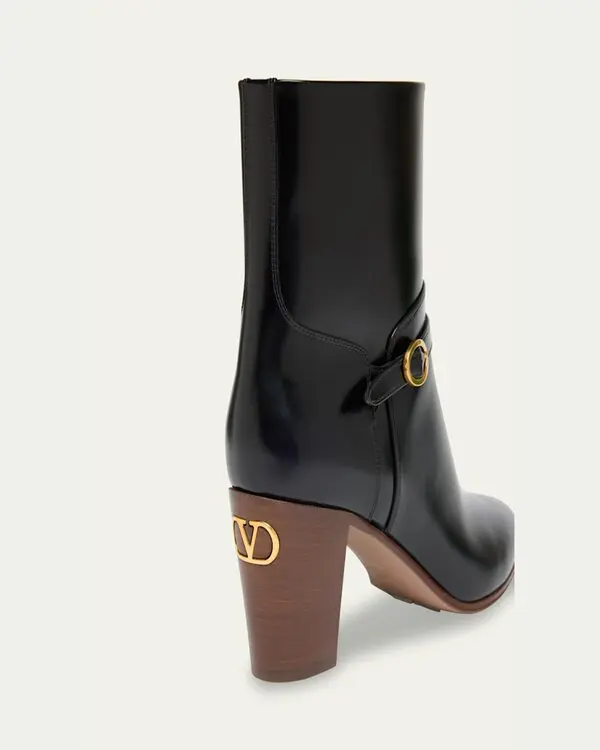Valentino Garavani Pattie Leather Ankle Boots - Nero