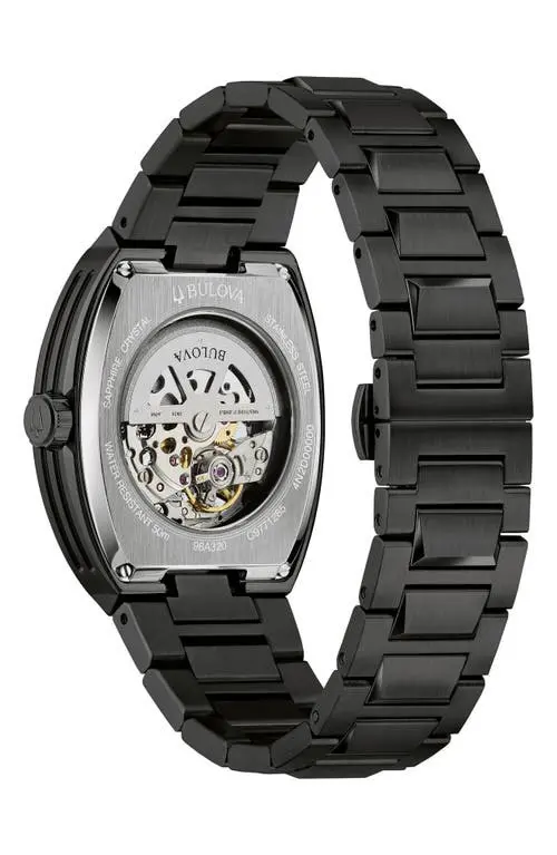 Bulova Maquina Rainbow Skeleton Dial Automatic Bracelet Watch - Black