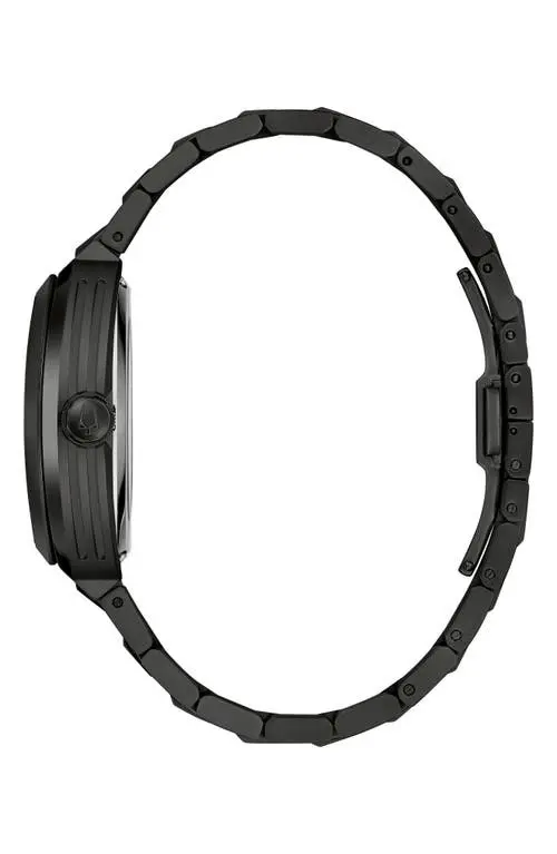 Bulova Maquina Rainbow Skeleton Dial Automatic Bracelet Watch - Black