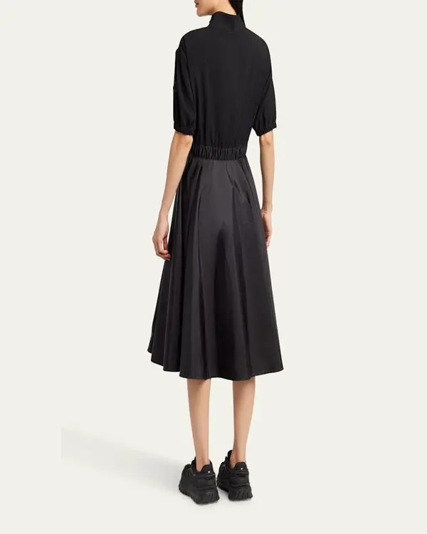 Moncler Short-sleeve Zip Mixed-media Dress