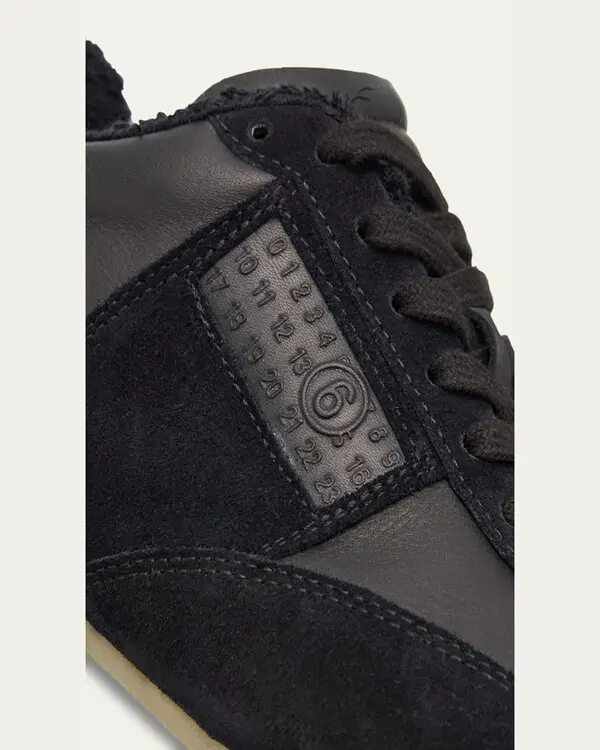 MAISON MARGIELA Anatomic Mixed Leather Sneakers - Black